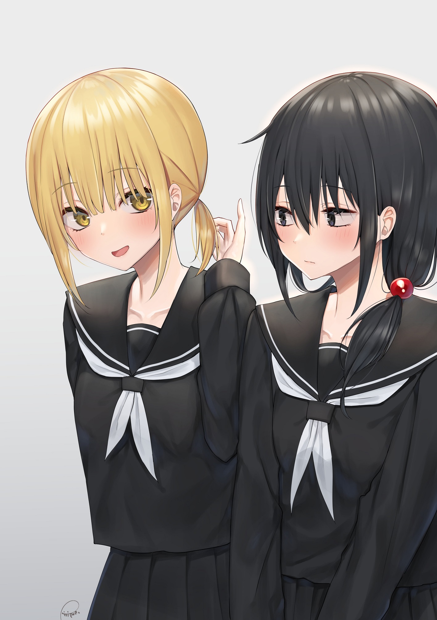 The Big ImageBoard (TBIB) - 2girls ameno hitsuka black eyes black hair ...