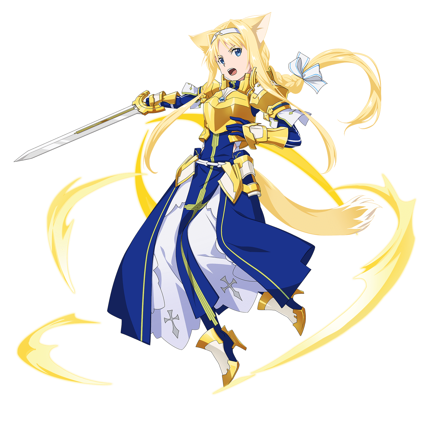 The Big ImageBoard (TBIB) - 1girl alice zuberg animal ears armor armored dress blonde hair blue ...