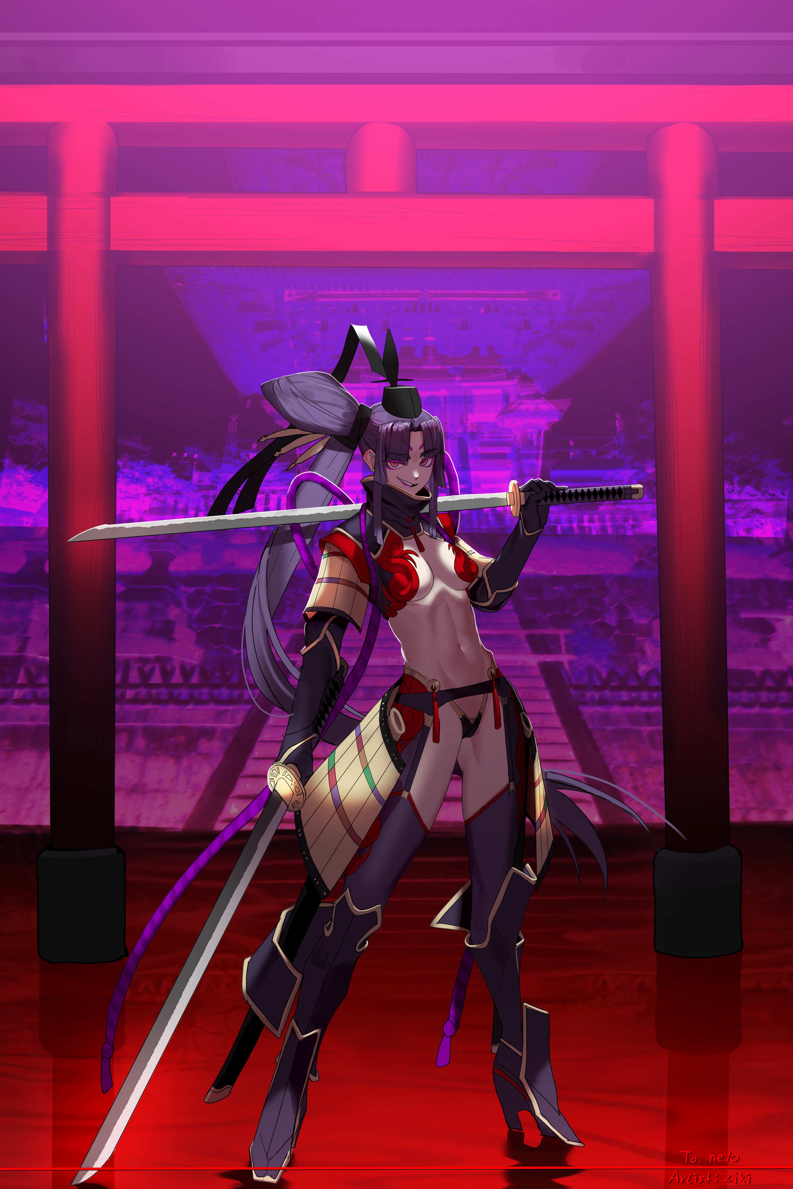 The Big ImageBoard (TBIB) - 1girl absurdres armor black hat black ...