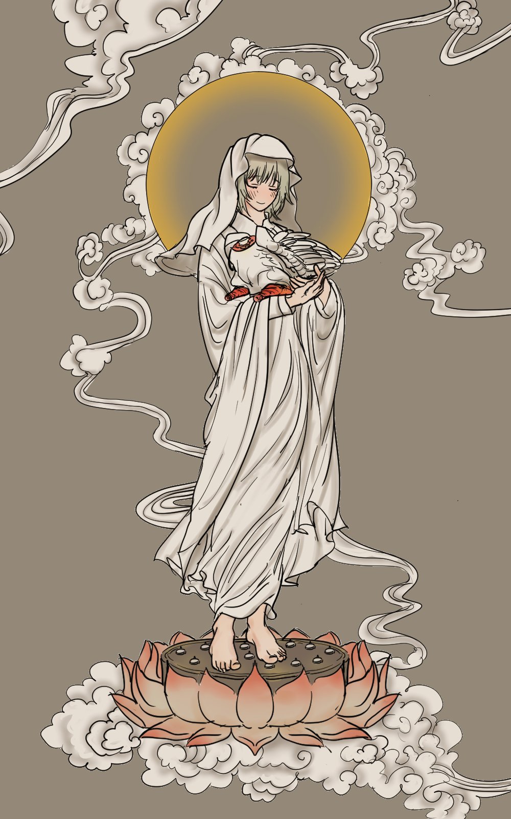 The Big ImageBoard (TBIB) - 1girl barefoot bodhisattva chimera closed ...