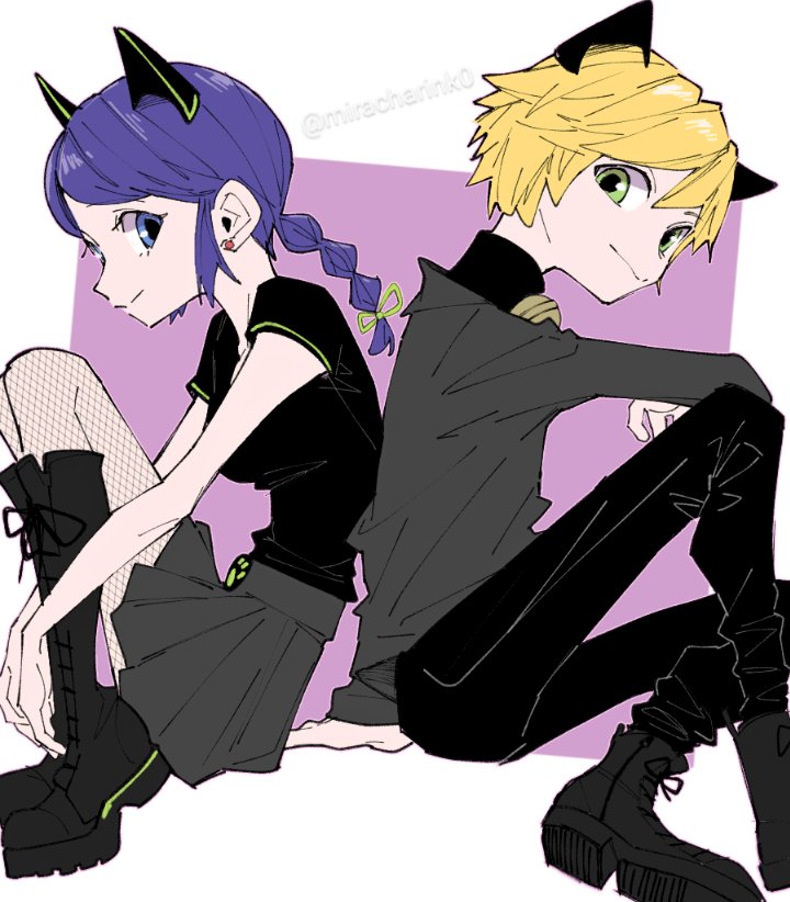 The Big ImageBoard (TBIB) - 1boy 1girl adrien agreste animal ears bell black footwear black ...