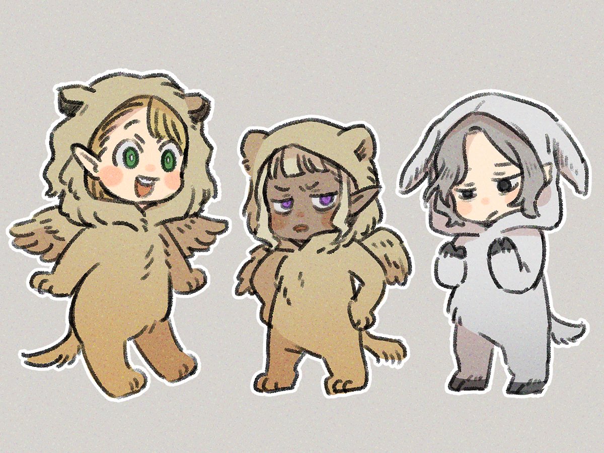 The Big ImageBoard (TBIB) - 1girl 2boys :d amedama094 animal costume ...
