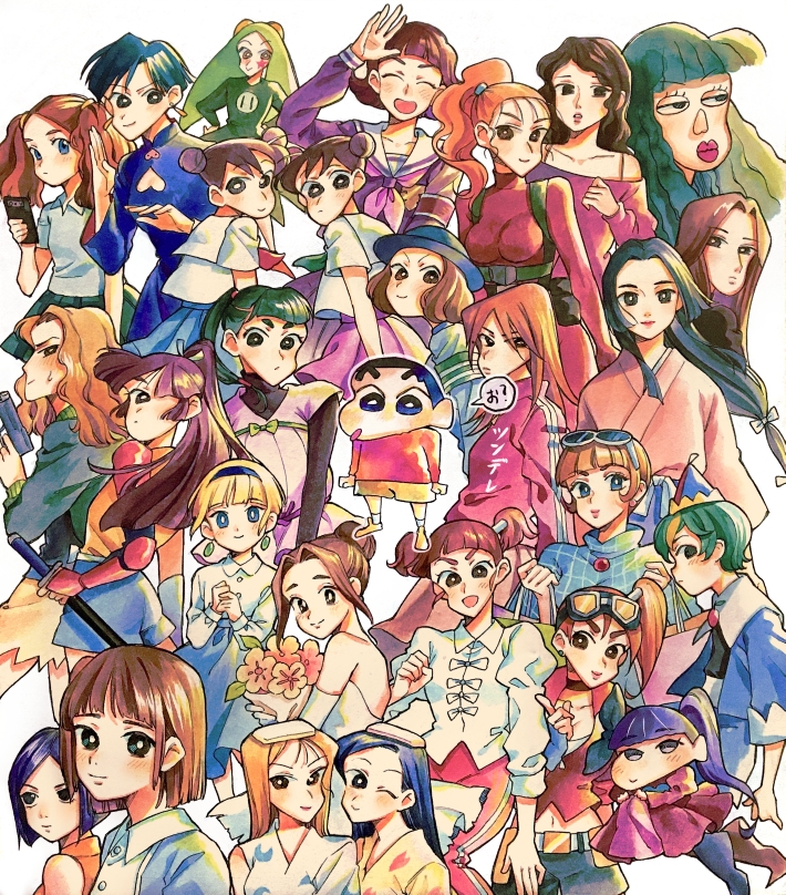 The Big ImageBoard (TBIB) - 1boy 6+girls amagi (crayon shin-chan) armor ...