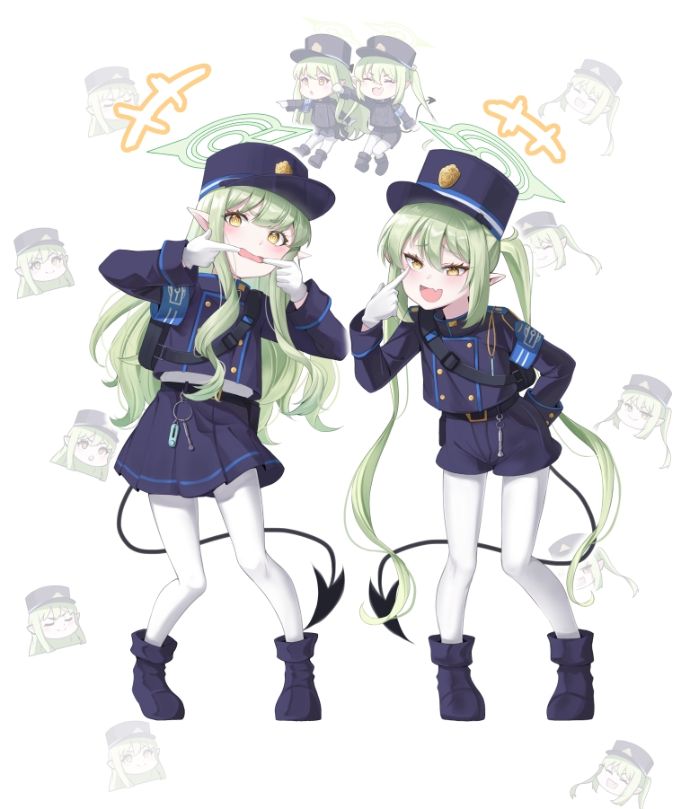 The Big ImageBoard (TBIB) - 2girls blue archive chibi demon tail green ...