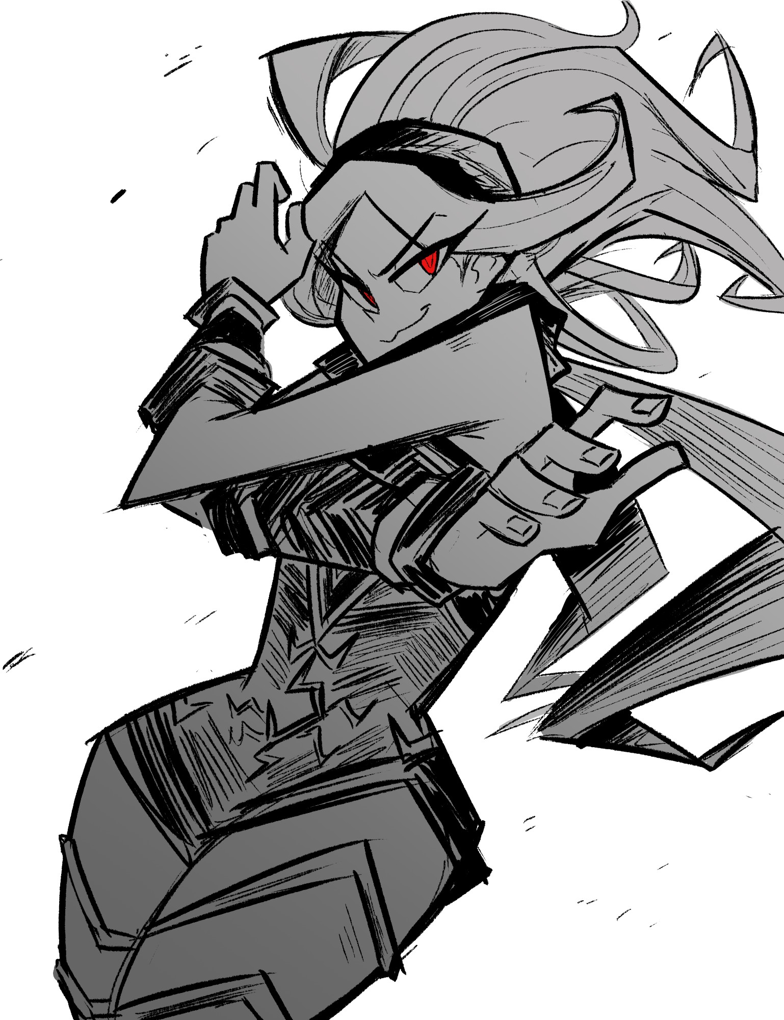 The Big ImageBoard (TBIB) - 1girl armband black leotard cropped legs crossed arms gravity daze ...