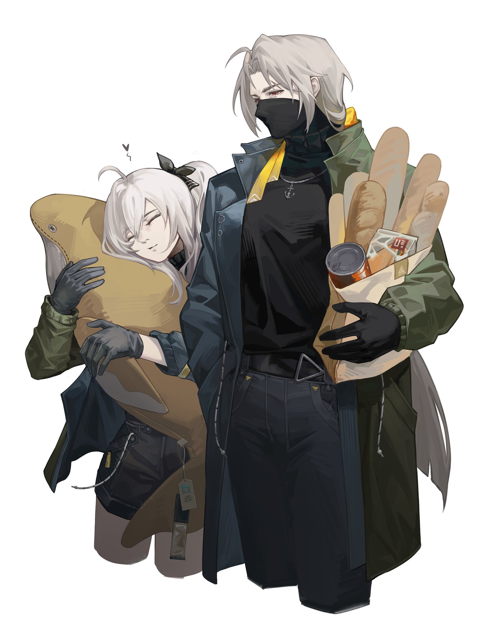 The Big ImageBoard (TBIB) - 1boy 1girl ahoge alternate costume anchor necklace arknights bag ...