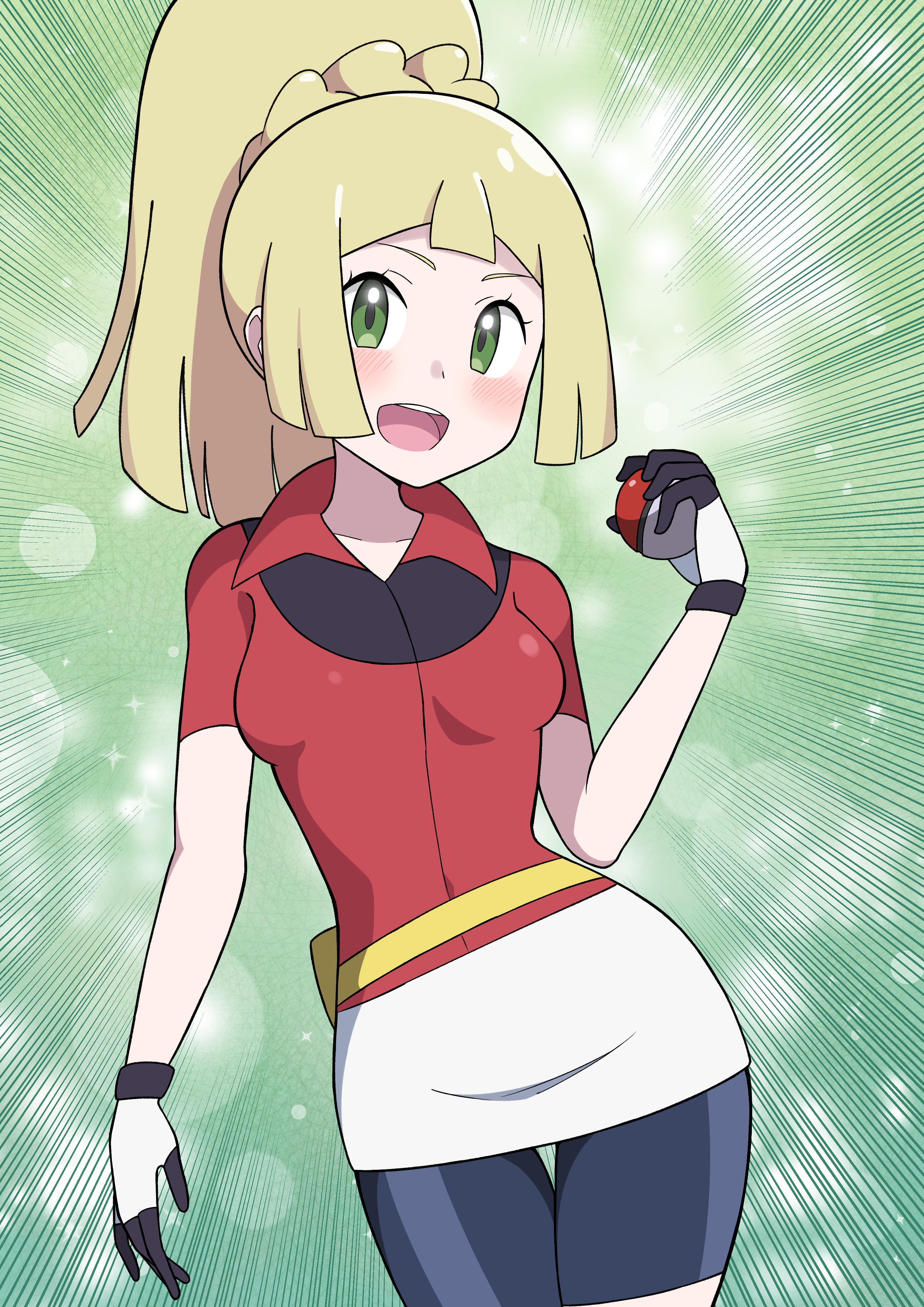 The Big ImageBoard (TBIB) - 1girl absurdres araki megami bike shorts black shorts blonde hair ...