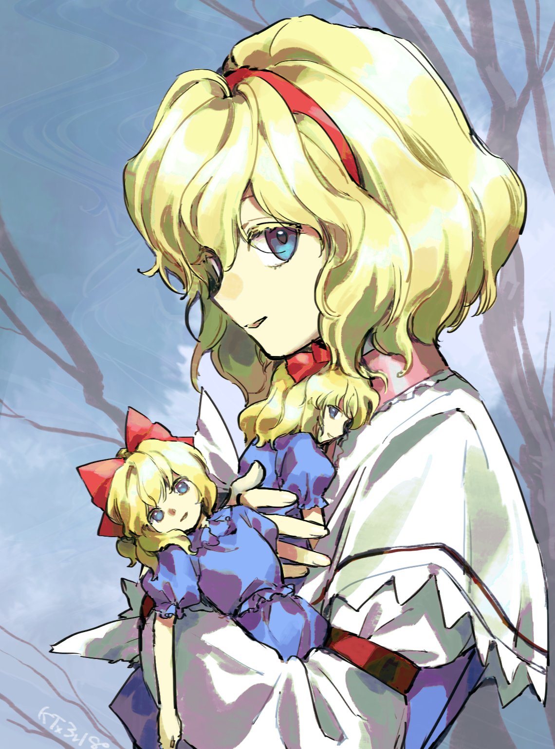 The Big ImageBoard (TBIB) - 1girl alice margatroid blonde hair blue dress blue eyes bow capelet ...