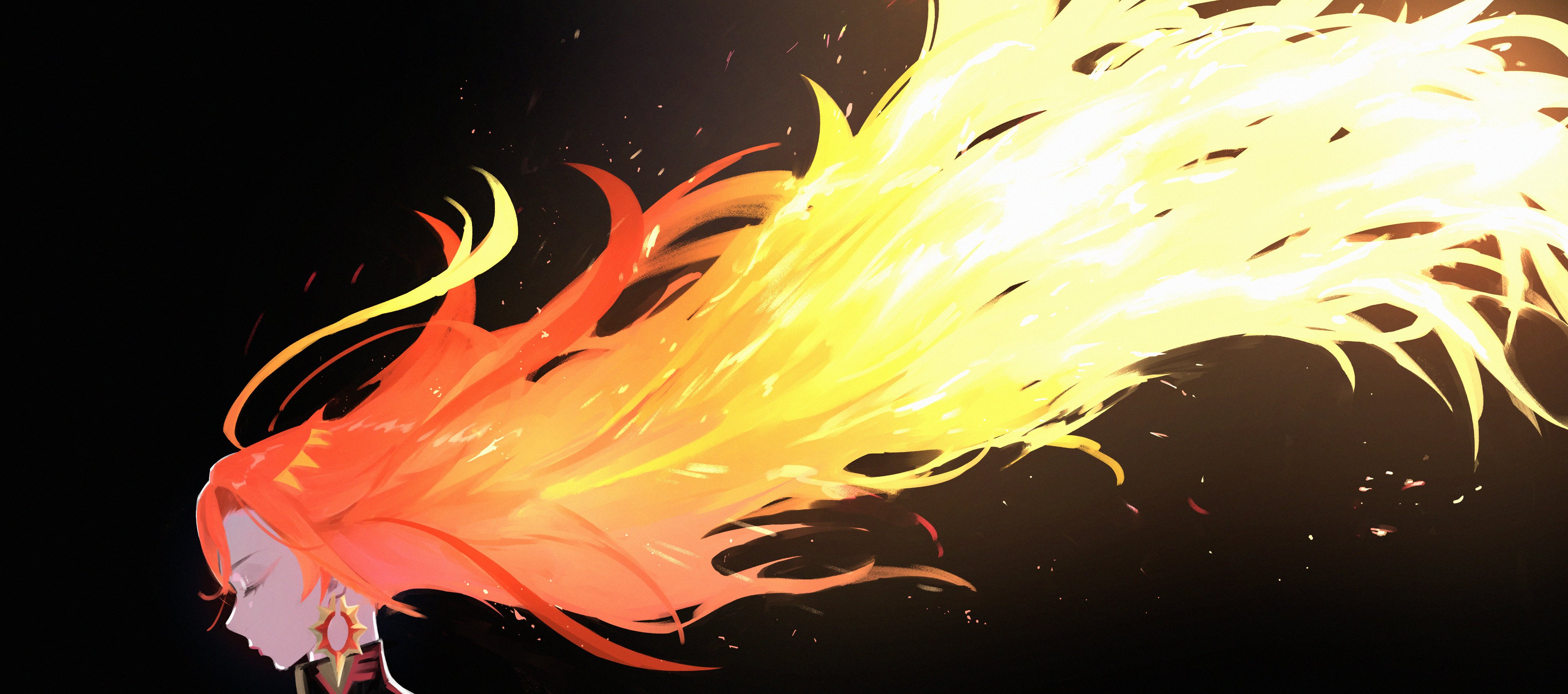 The Big ImageBoard (TBIB) - 1girl absurdres ahoge black background ...