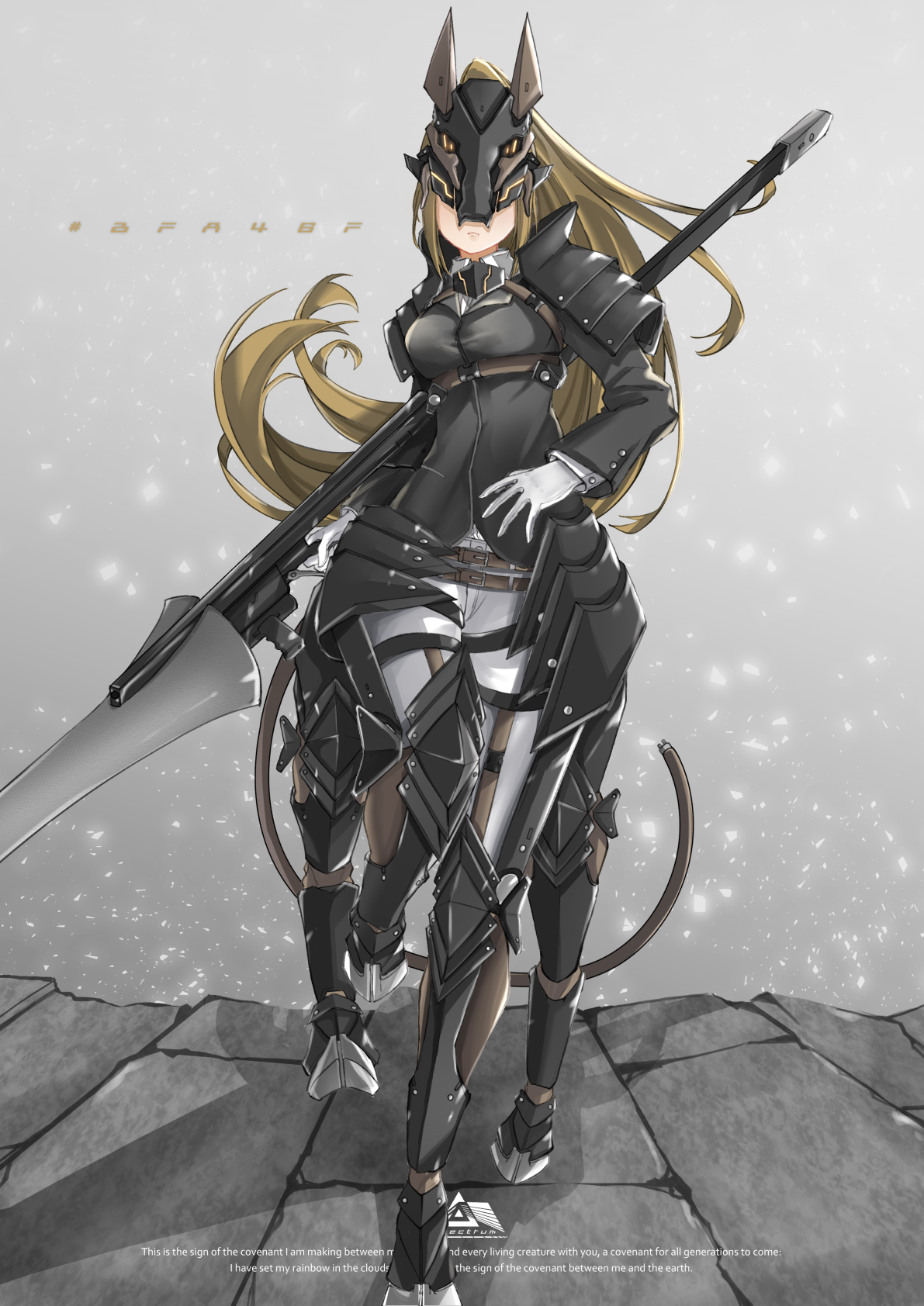 The Big ImageBoard (TBIB) - 1girl animal ears armor black armor black ...