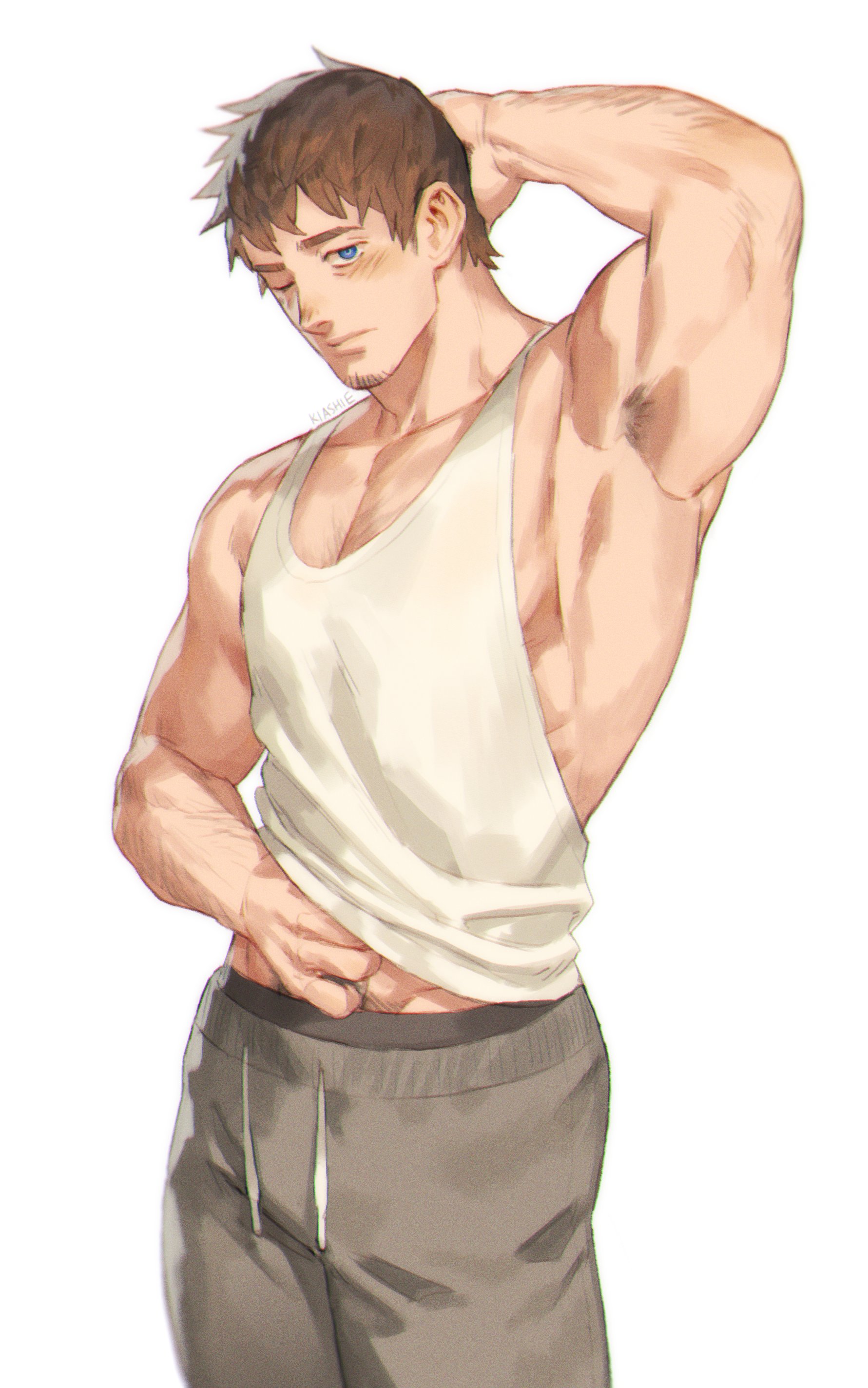 The Big ImageBoard (TBIB) - 1boy absurdres ardbert hylfyst arm hair arm up armpit hair armpits ...