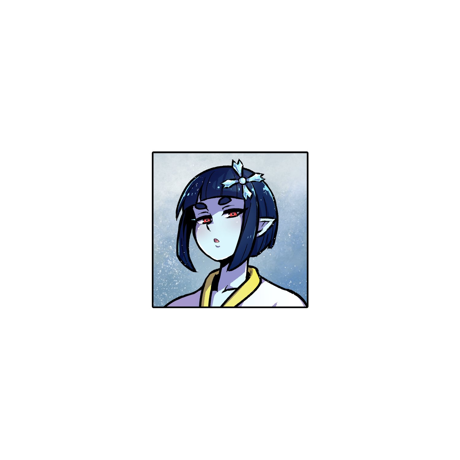 The Big ImageBoard (TBIB) - 1girl akairiot black hair blue skin blunt ...