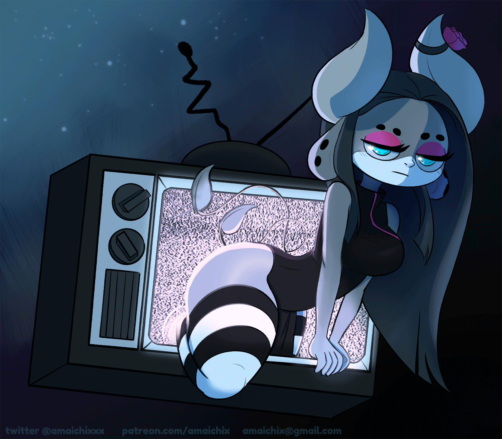 The Big ImageBoard (TBIB) - 2 tails amaichix animated anthro asian clothing blue eyes bovid ...