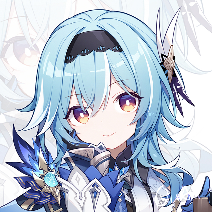 The Big ImageBoard (TBIB) - 1girl black headband blue hair blue necktie ...