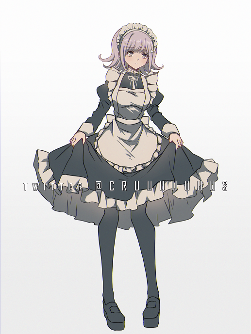 The Big ImageBoard (TBIB) - 1girl alternate costume apron bangs black dress black footwear black ...