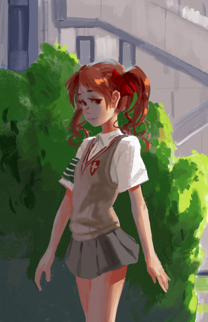 The Big ImageBoard (TBIB) - 1girl bow brown eyes brown hair closed ...