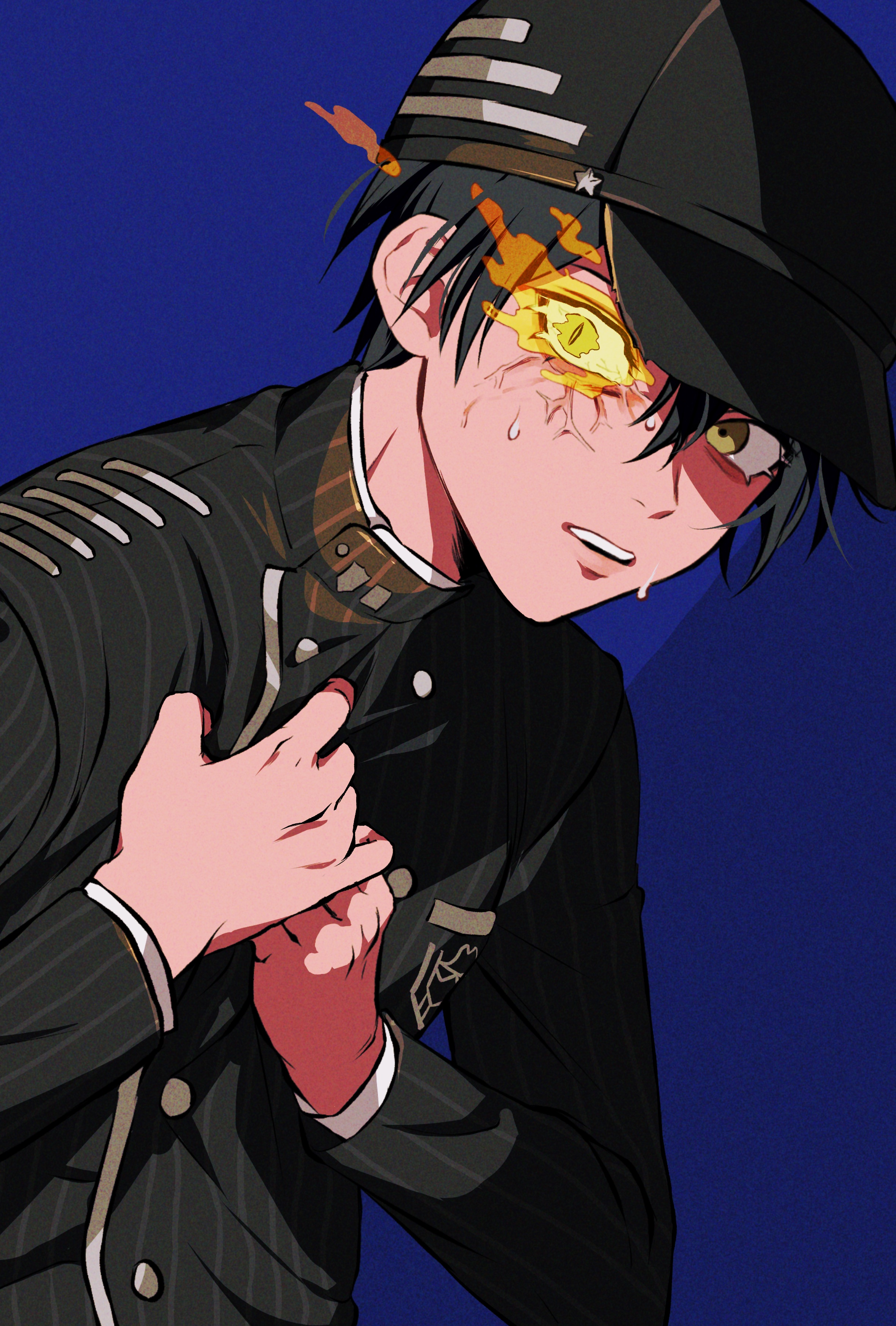 The Big ImageBoard (TBIB) - 1boy absurdres ahoge black hair black hat ...