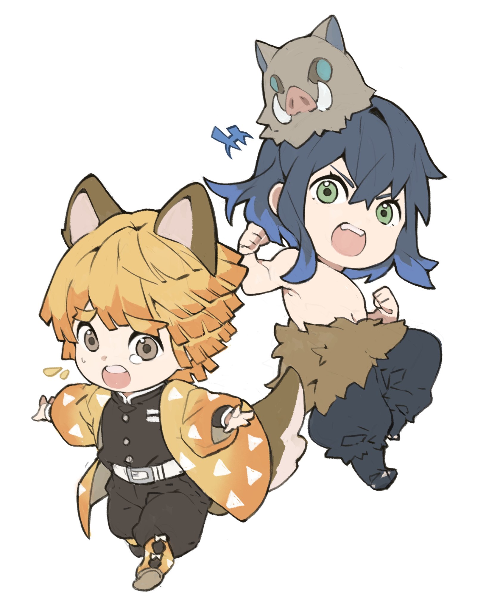 The Big ImageBoard (TBIB) - 2boys agatsuma zenitsu animal ears black ...