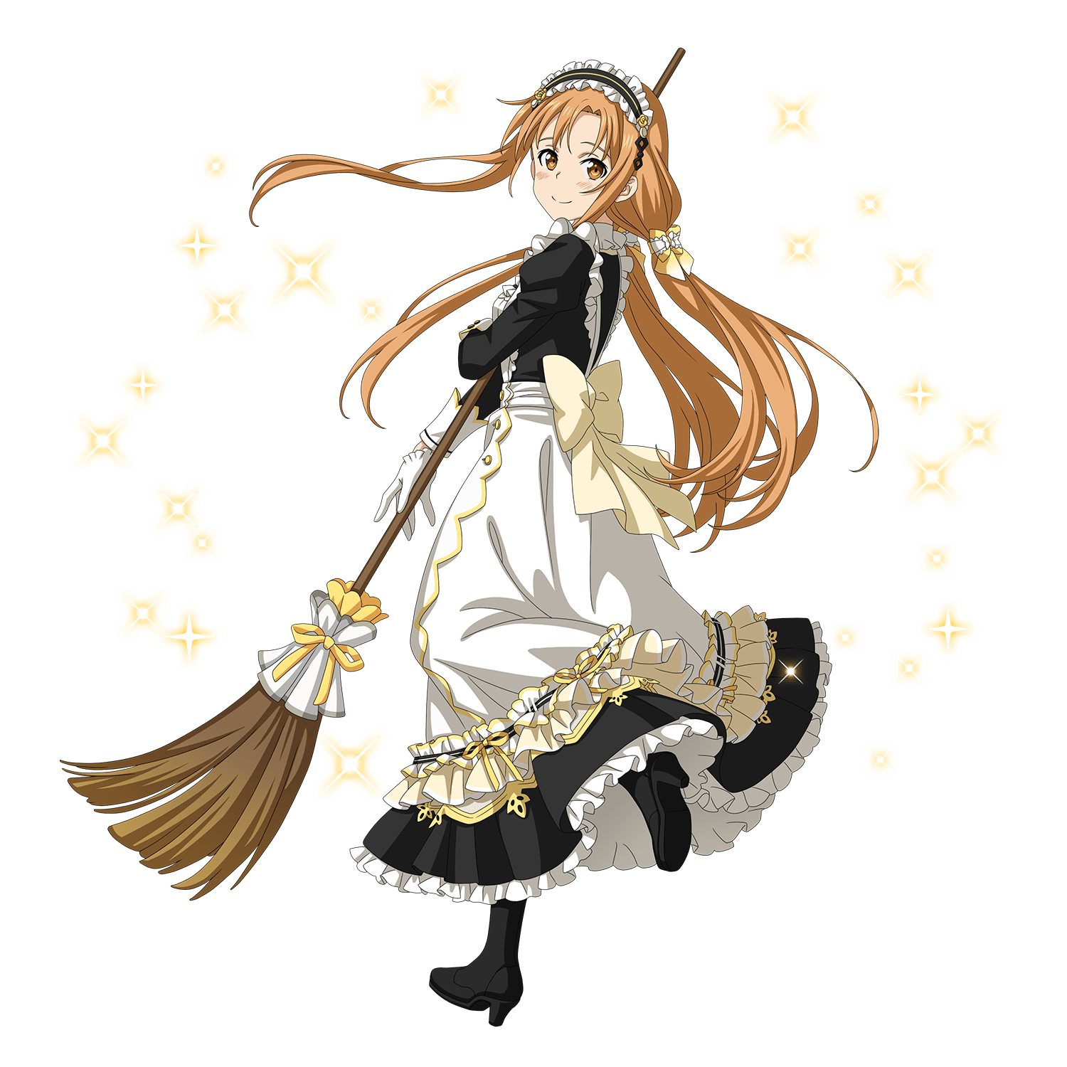 The Big ImageBoard (TBIB) - 1girl apron asuna (sao) black footwear ...