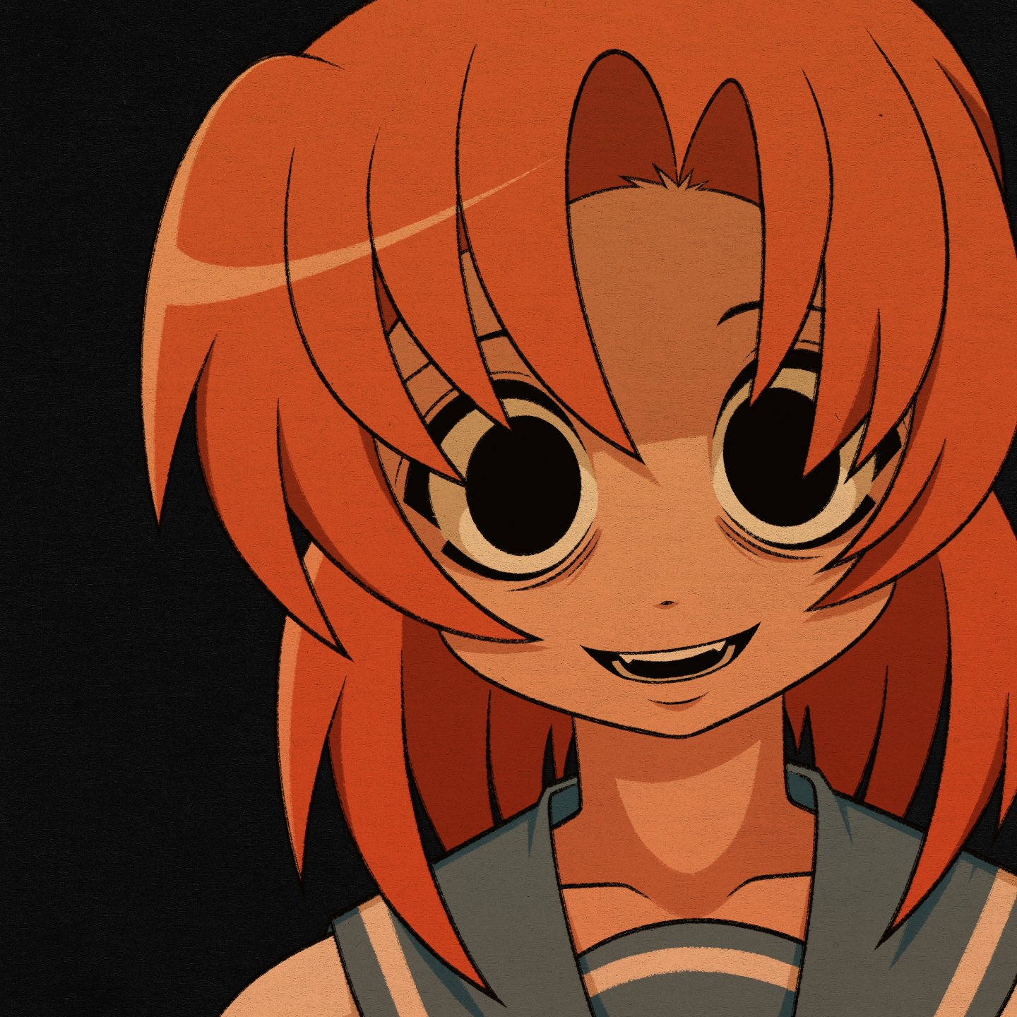 The Big ImageBoard (TBIB) - 1girl bags under eyes black background black eyes collarbone ...