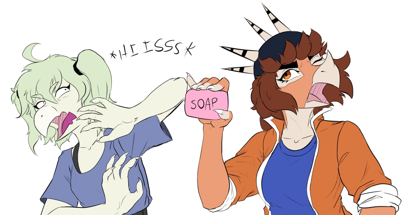 The Big ImageBoard (TBIB) - 2024 5 fingers amber eyes anthro aquilops brown hair claws clothing ...