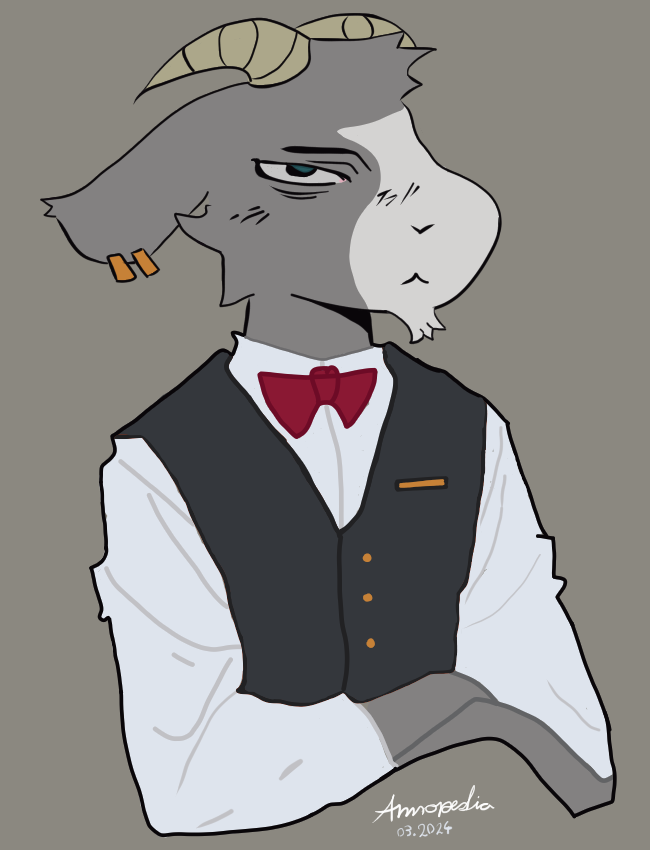 The Big ImageBoard (TBIB) - annopedia anthro beard blue eyes bovid caprine clothed clothing ...