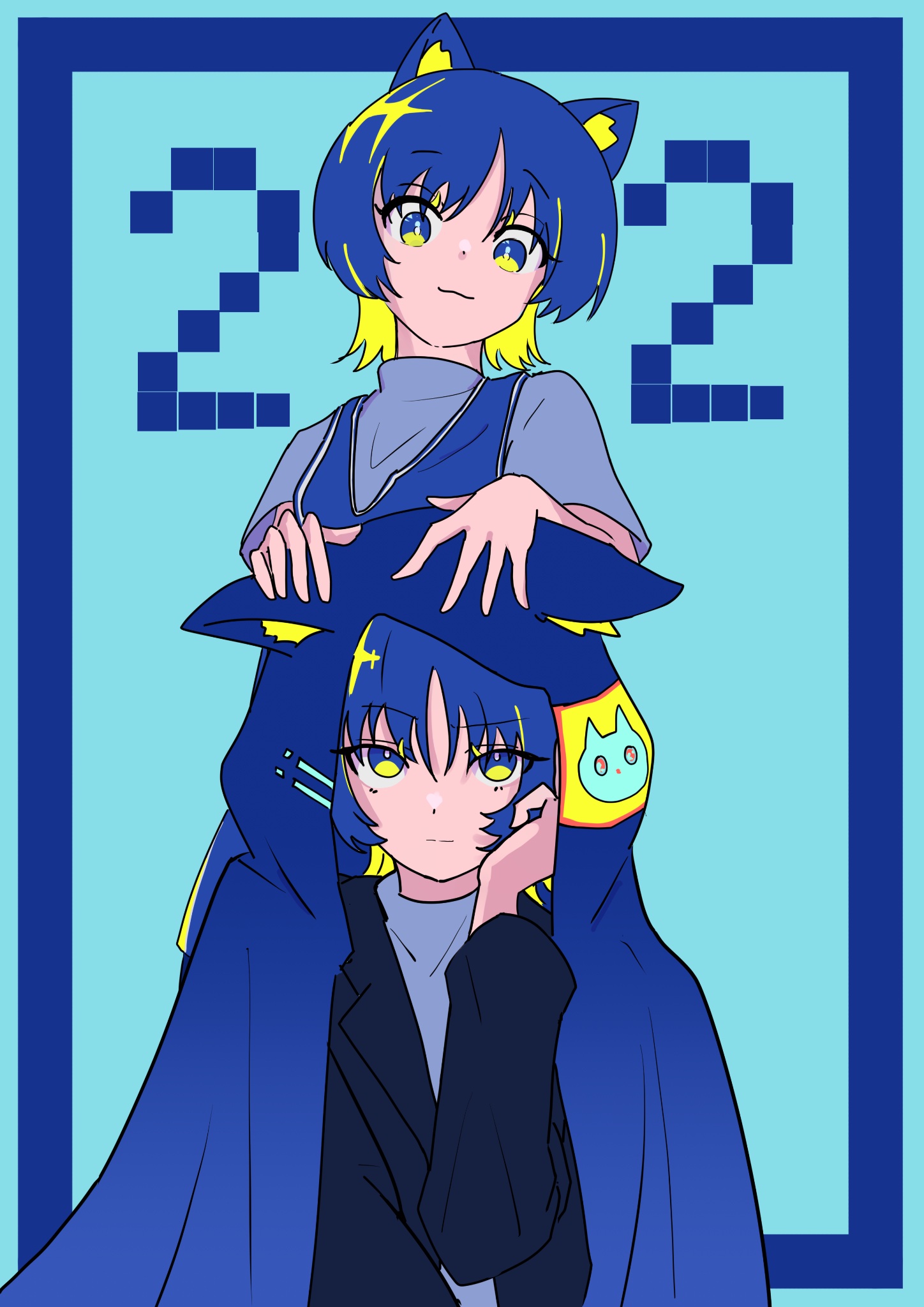 The Big ImageBoard (TBIB) - 2023 :3 animal humanoid blue hair cat humanoid duo felid felid ...