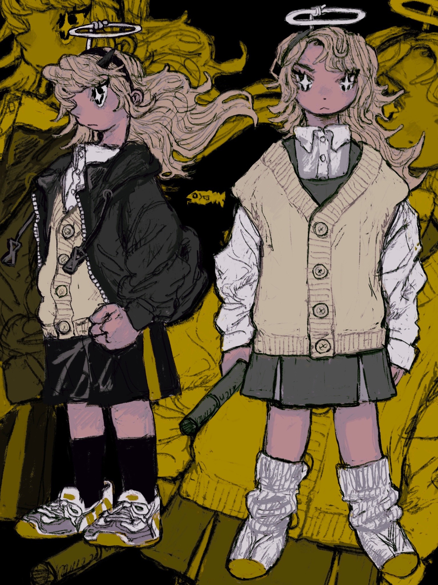 The Big ImageBoard (TBIB) - 1girl abstract background black eyes black hairband black jacket ...