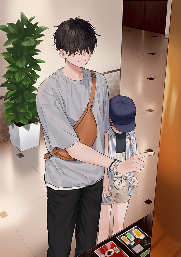 The Big ImageBoard (TBIB) - 1boy 1girl age difference baseball cap black hair bracelet couple ...