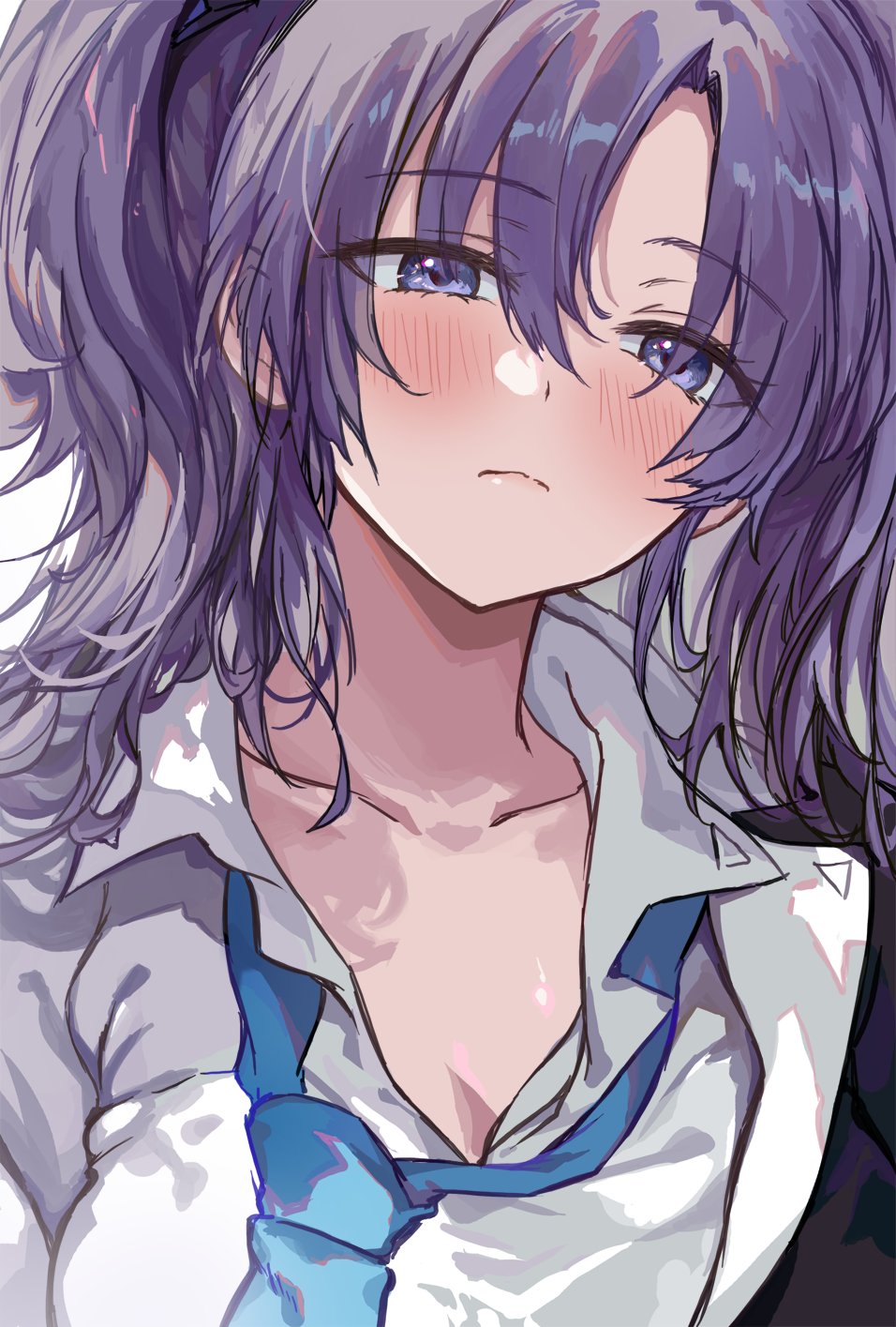 The Big Imageboard Tbib 1girl Blue Archive Blue Necktie Blush