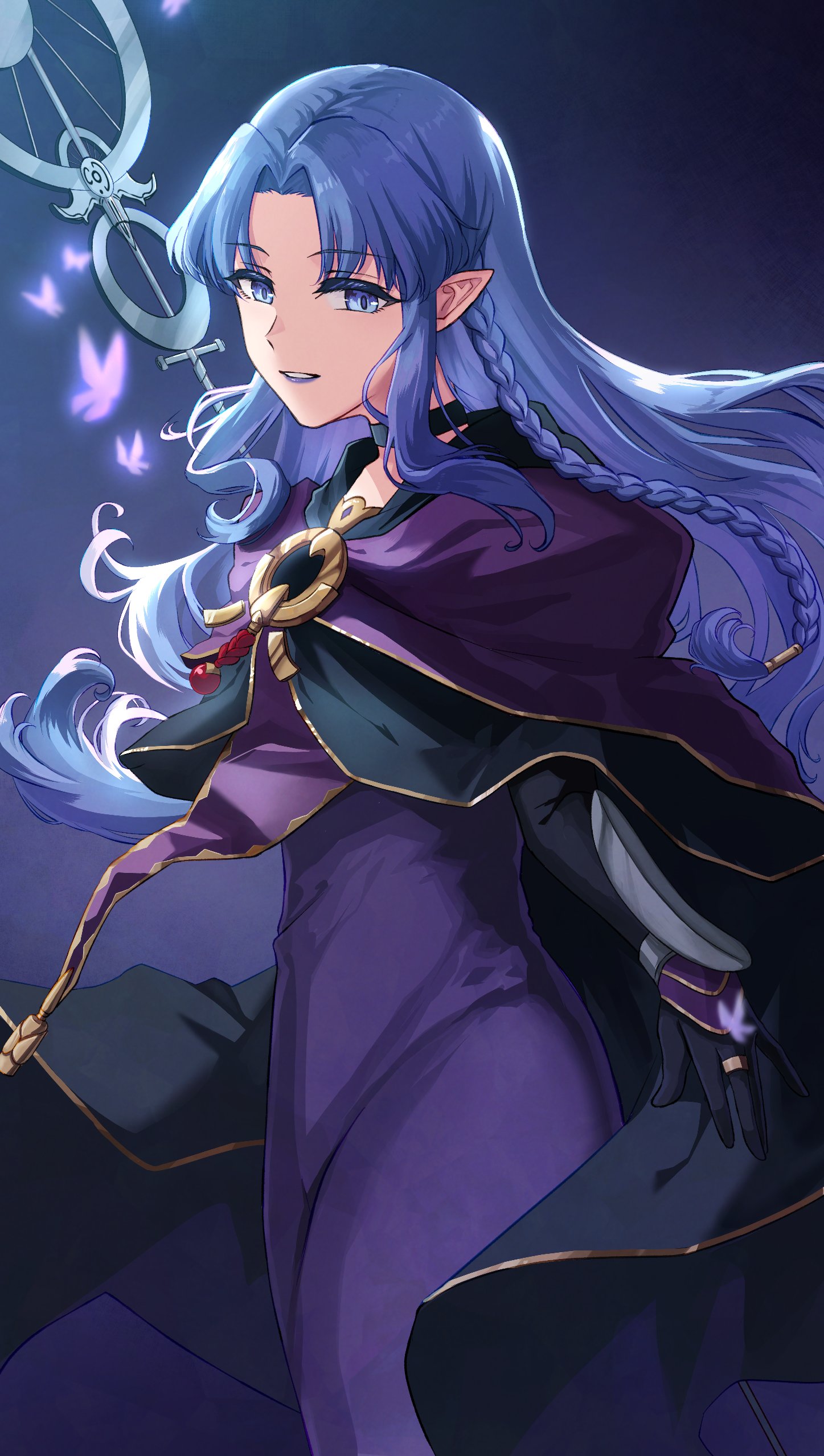 The Big ImageBoard (TBIB) - 1girl absurdres black cloak black gloves ...