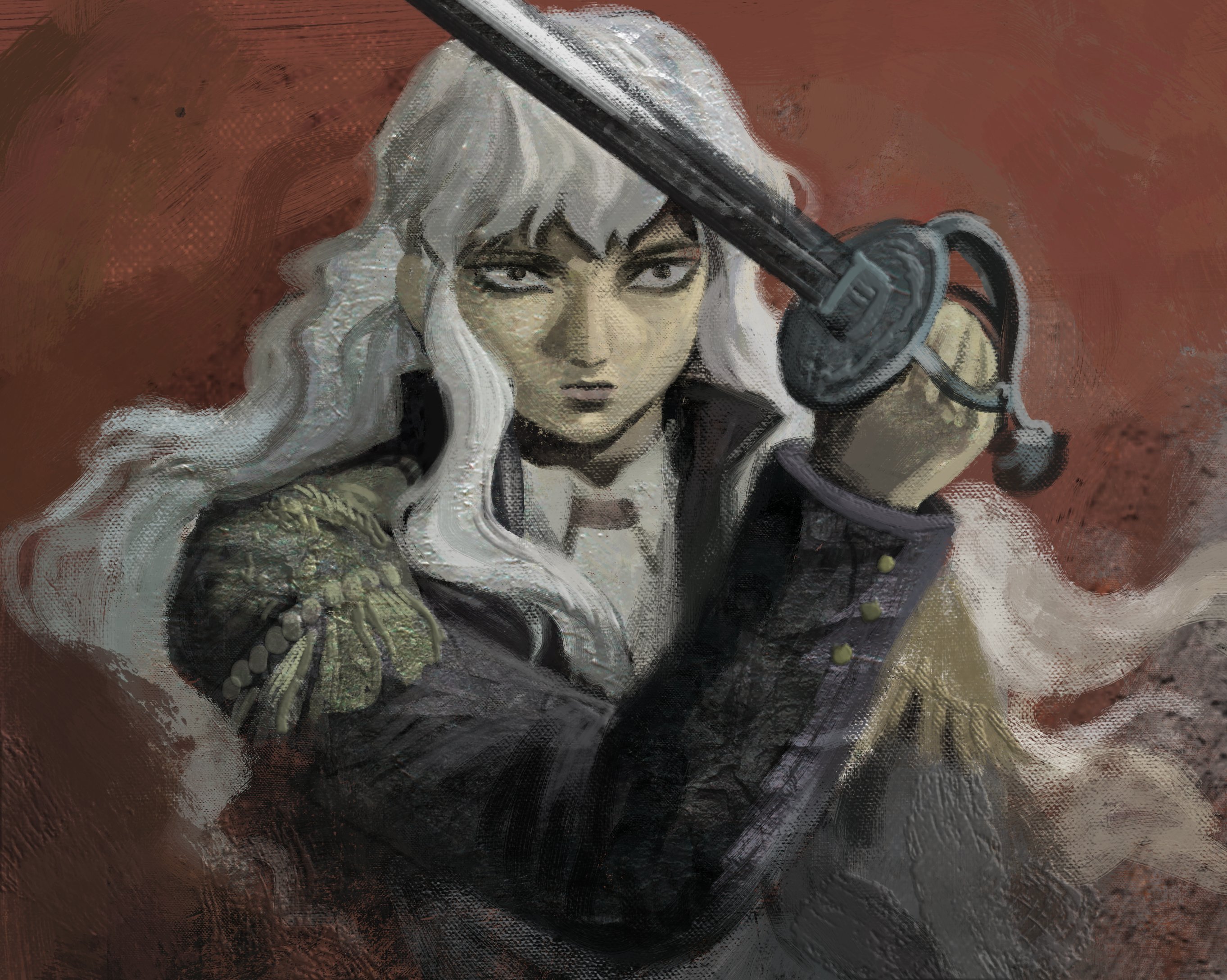 The Big ImageBoard (TBIB) - 1boy berserk blank stare close-up coat ...