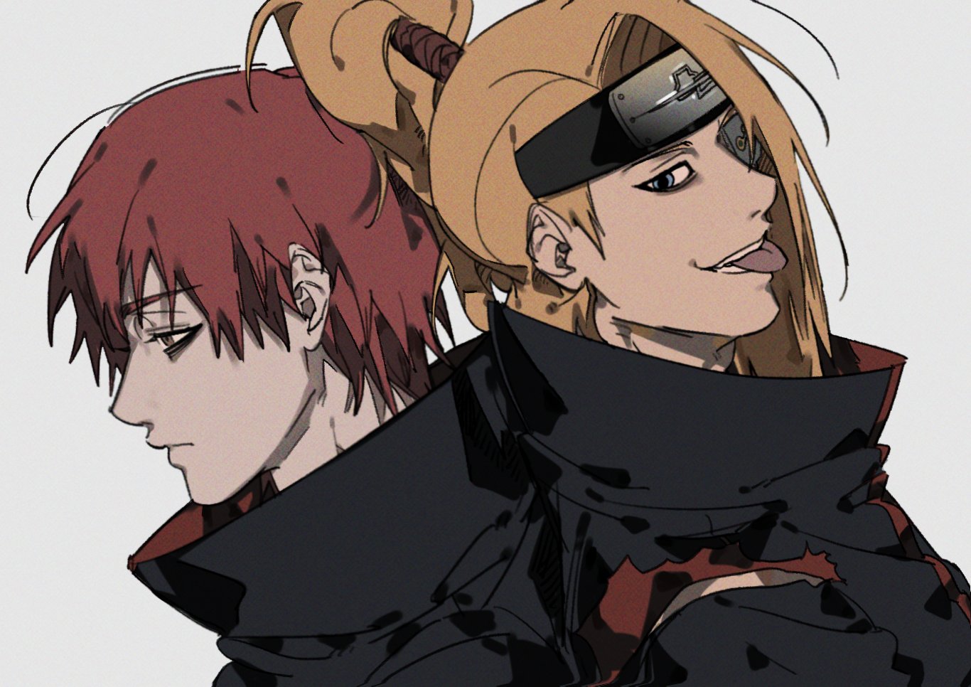 The Big ImageBoard (TBIB) - 2boys akatsuki uniform back-to-back bags ...