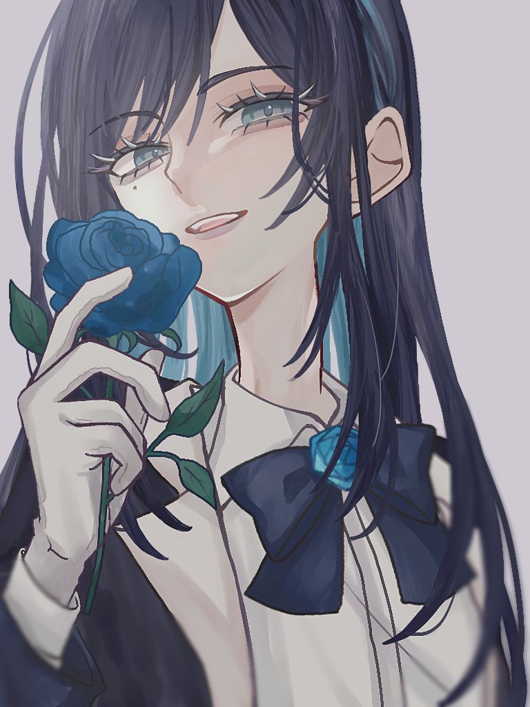 The Big ImageBoard (TBIB) - 1girl ado (utaite) black bow black bowtie black hair blue eyes blue ...