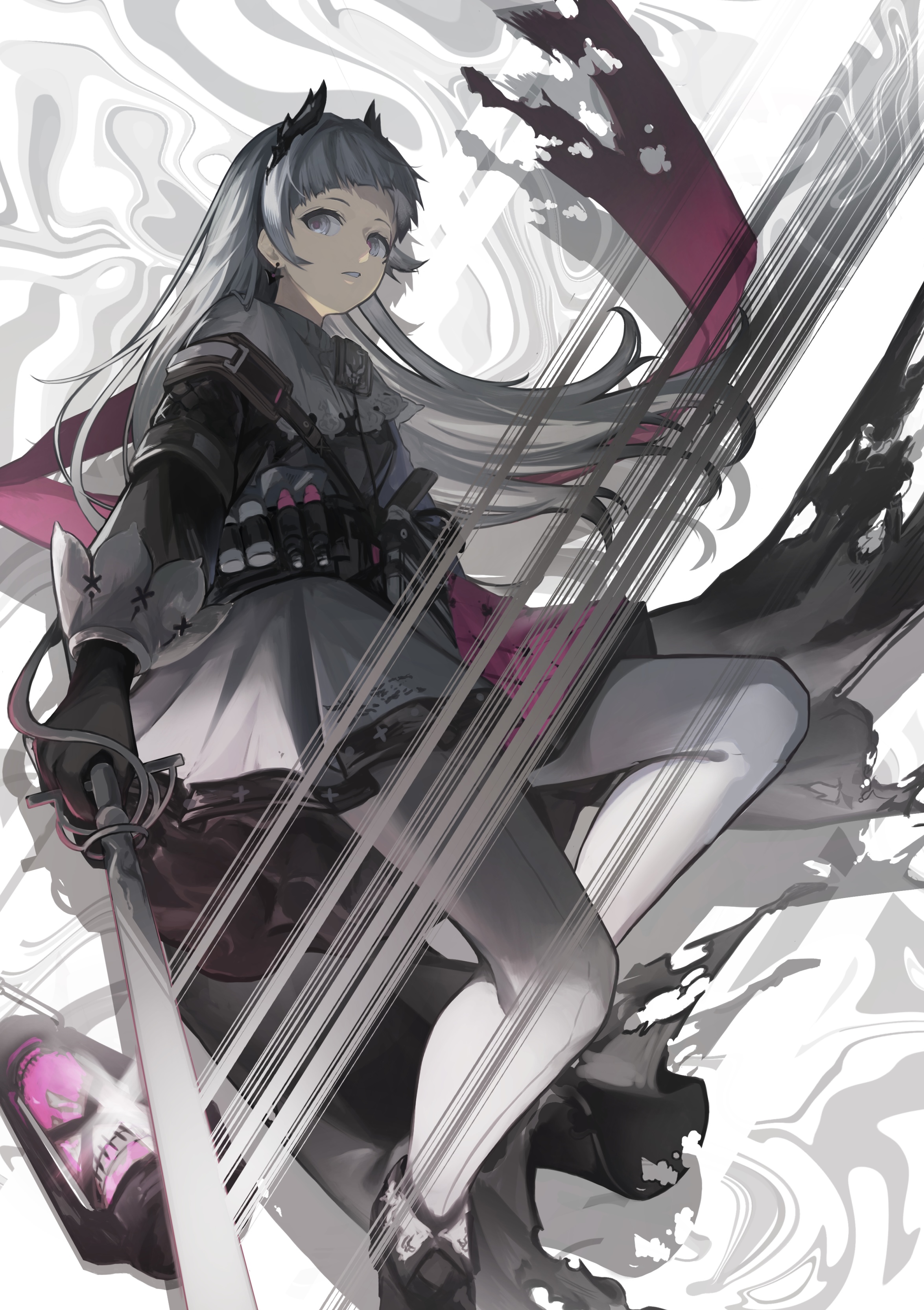 The Big ImageBoard (TBIB) - 1girl absurdres arknights attack trail bandolier belt black gloves ...