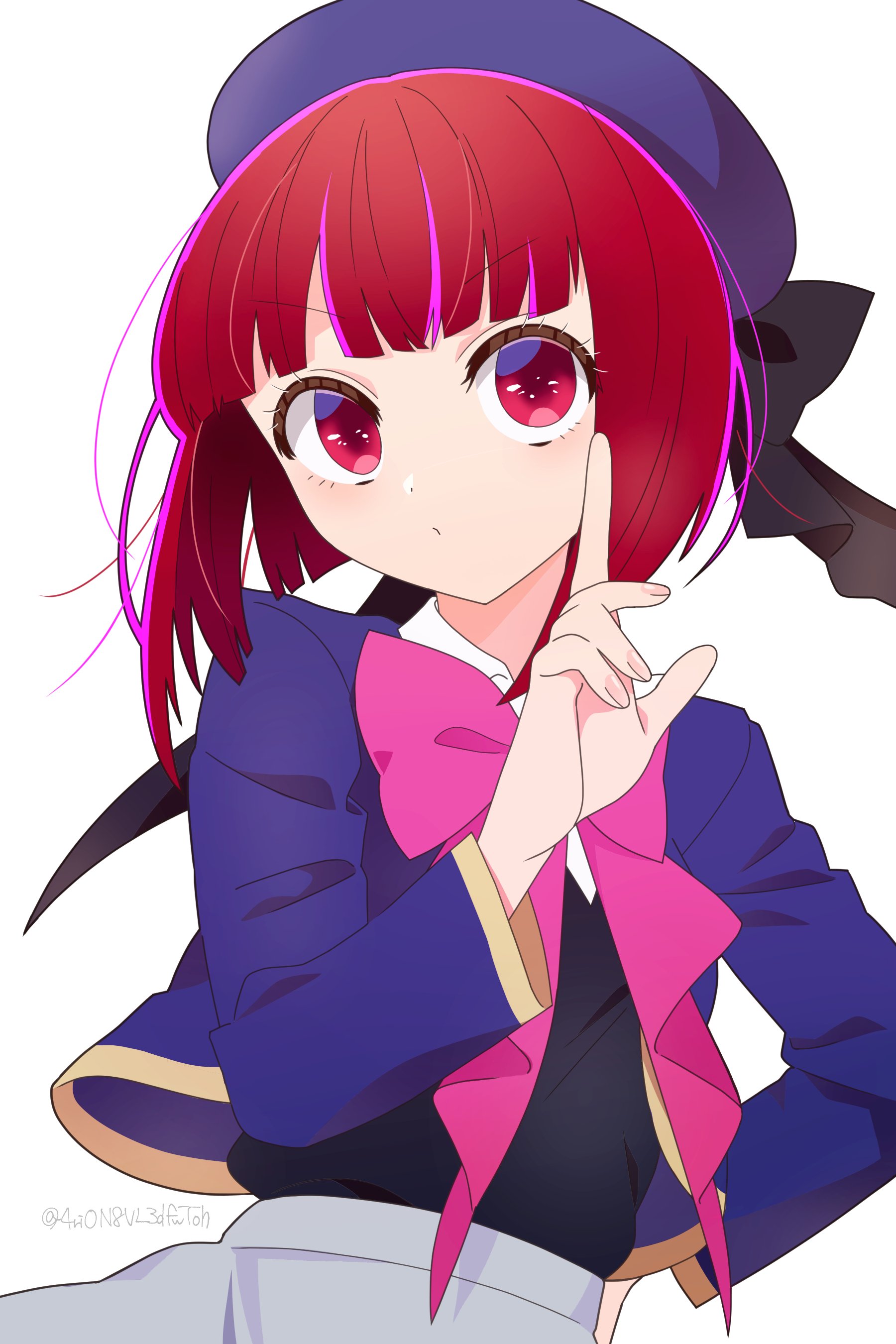 The Big ImageBoard (TBIB) - 1girl 4rion absurdres arima kana beret black bow black shirt blue ...