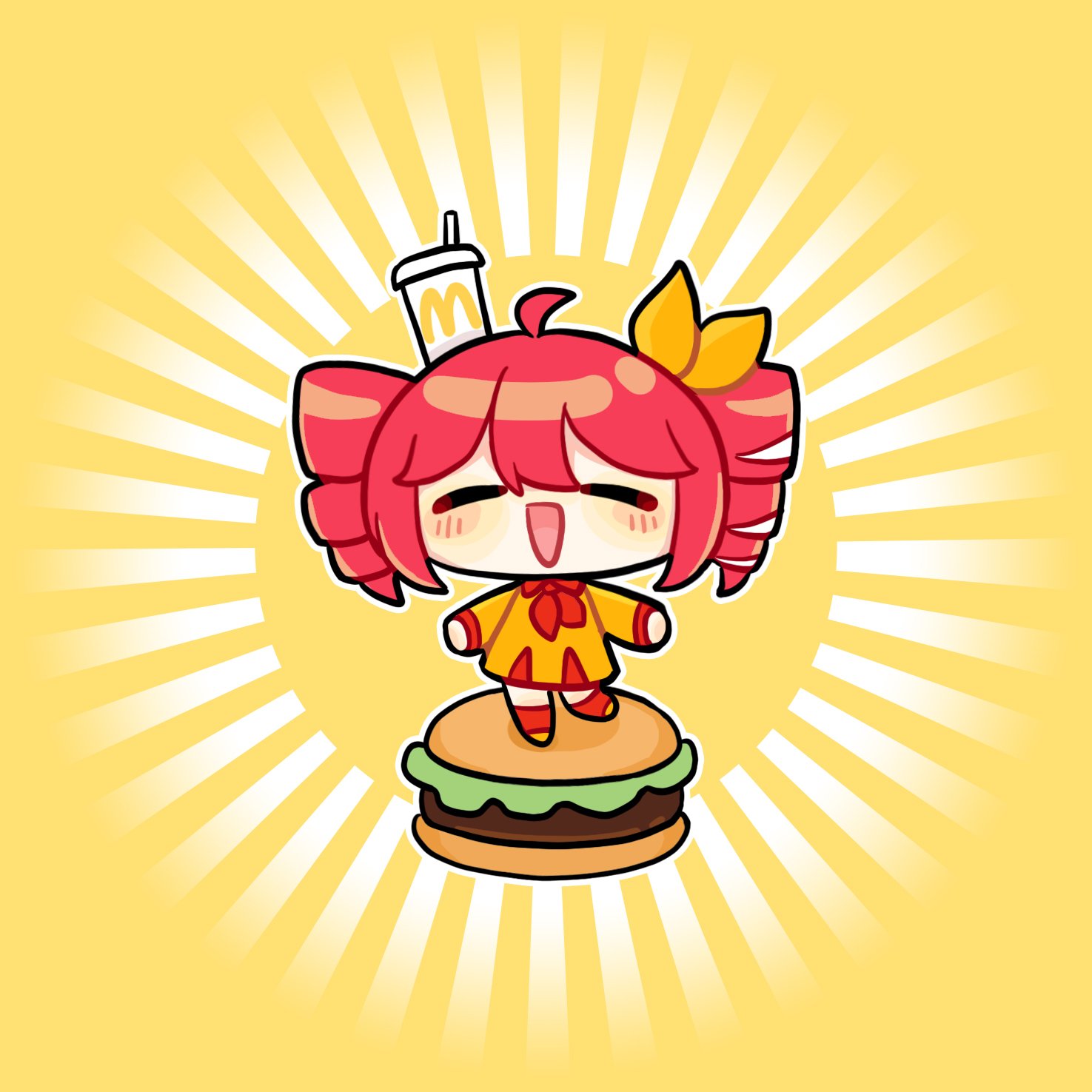 The Big ImageBoard (TBIB) - 1girl ahoge baguette blush bow bread burger ...
