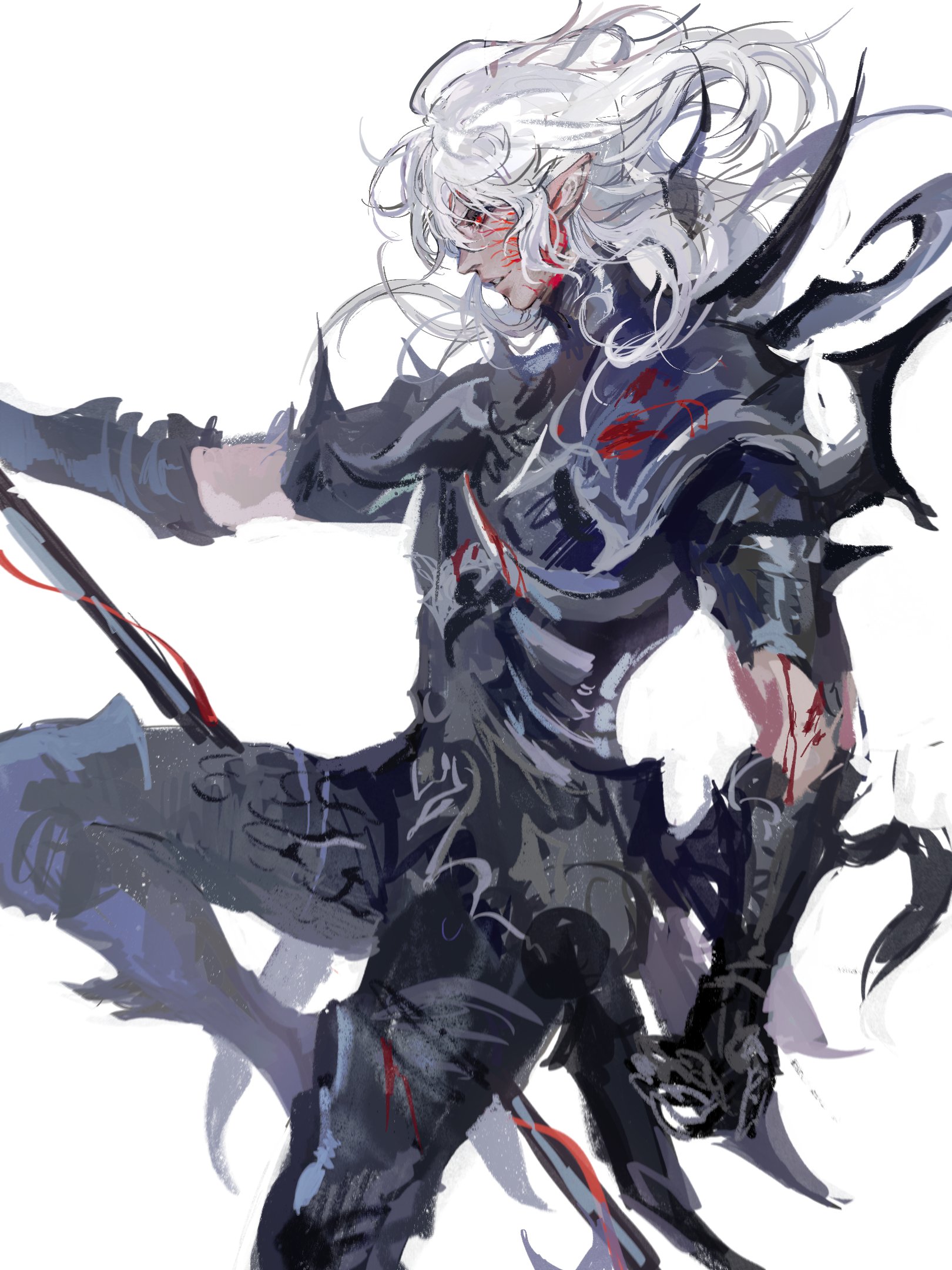 The Big ImageBoard (TBIB) - 1boy armor black armor blood blood on armor ...