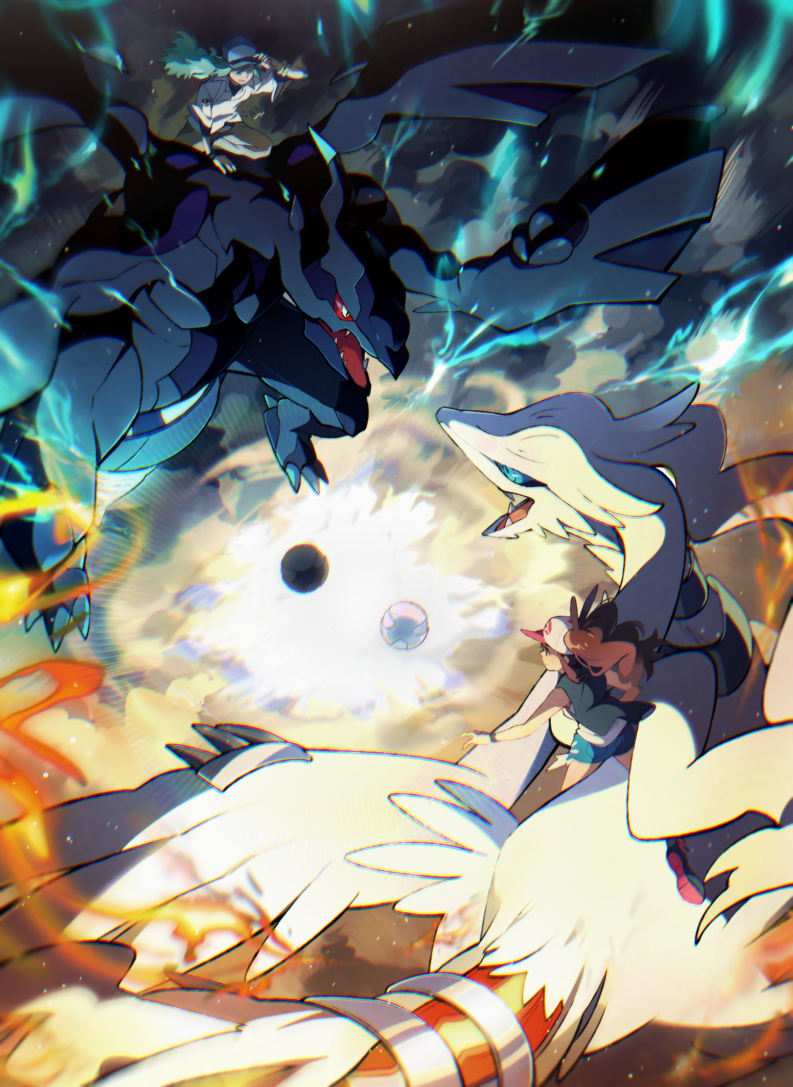 The Big ImageBoard (TBIB) - 1boy 1girl black vest blue eyes blurry ...
