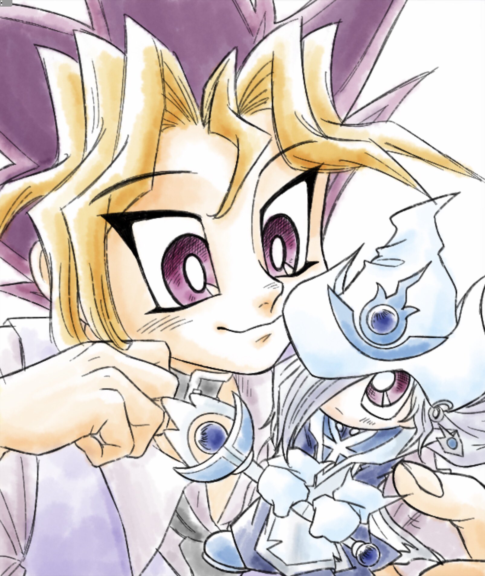 The Big ImageBoard (TBIB) - 1boy 1girl black choker blonde hair chibi ...