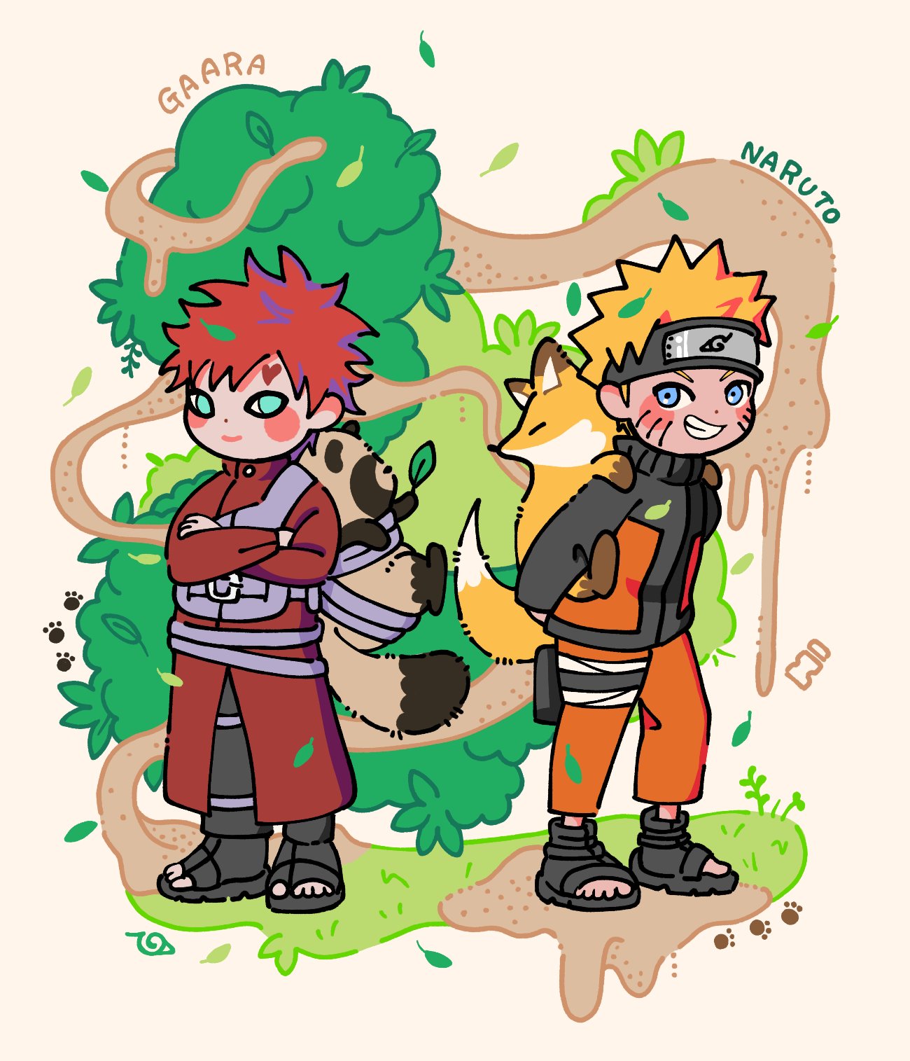 The Big ImageBoard (TBIB) - 2boys animal black pants blonde hair blue ...