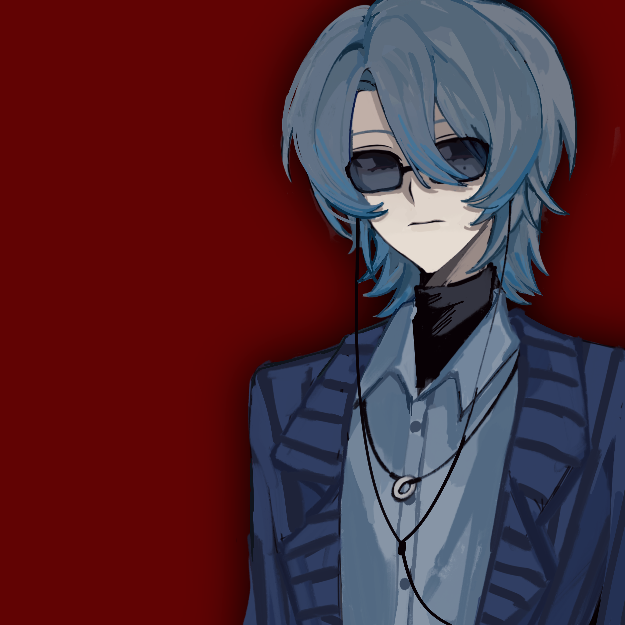 The Big ImageBoard (TBIB) - 1boy black eyes blue hair blue jacket blue shirt chabudou zheyang ...