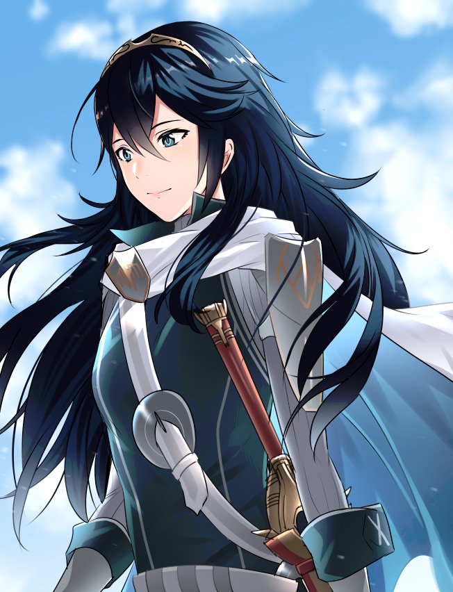 The Big ImageBoard (TBIB) - 1girl alternate costume ameno (a meno0) blue eyes blue hair cape ...