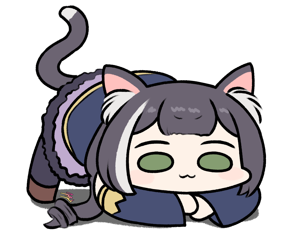 The Big ImageBoard (TBIB) - 1girl :3 all fours animal ear fluff animal ears bangs black hair ...