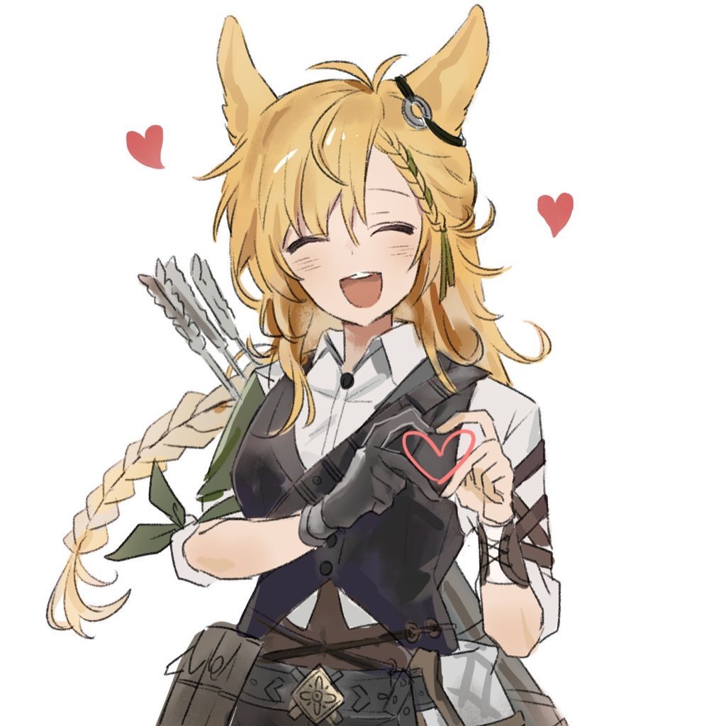 The Big ImageBoard (TBIB) - 1girl :d animal ears antenna hair arknights black gloves black vest ...