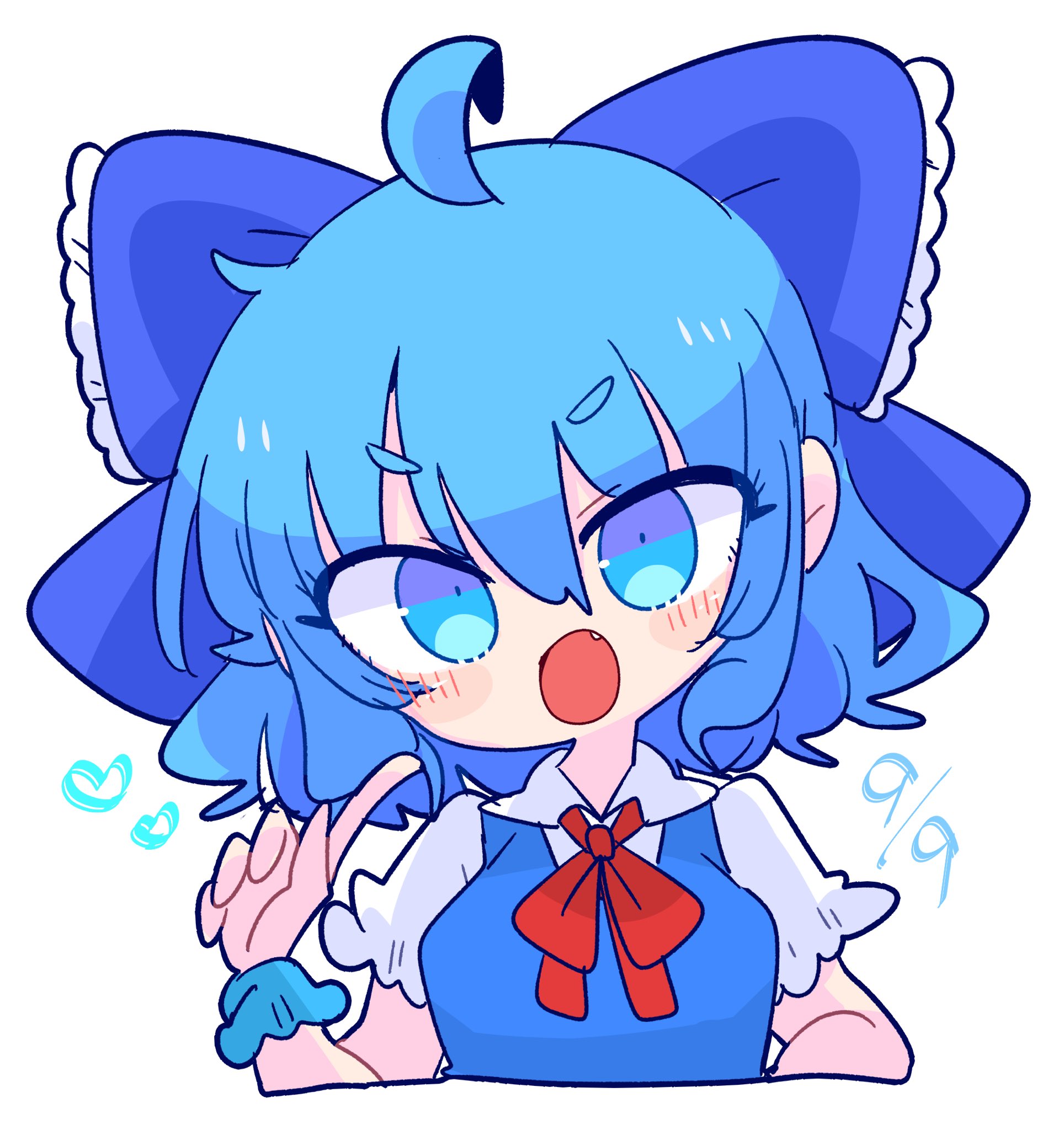 The Big Imageboard Tbib 1girl Blue Dress Blue Eyes Blue Hair Bow