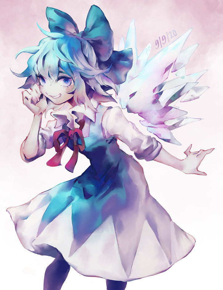 The Big ImageBoard (TBIB) - 1girl arlmuffin blue bow blue dress blue eyes blue hair bow cirno ...