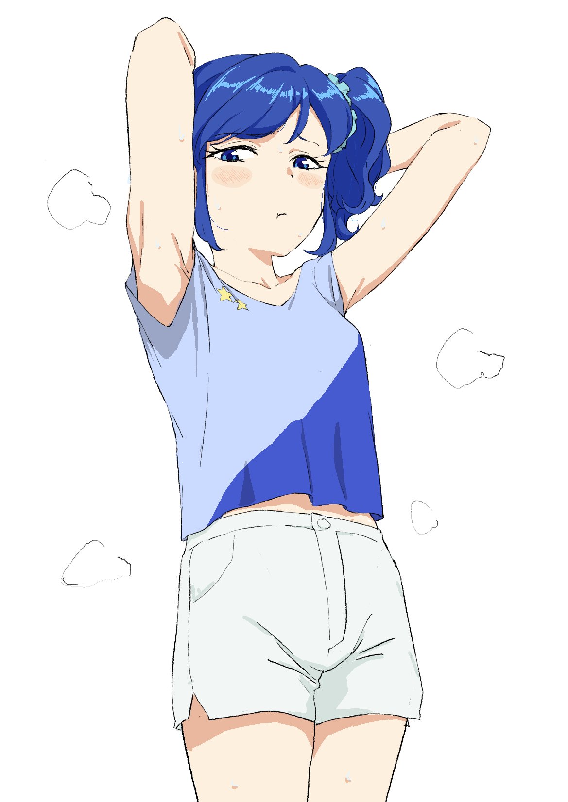 The Big ImageBoard (TBIB) - 1girl :t aikatsu! aikatsu! (series) armpits arms behind head blue ...