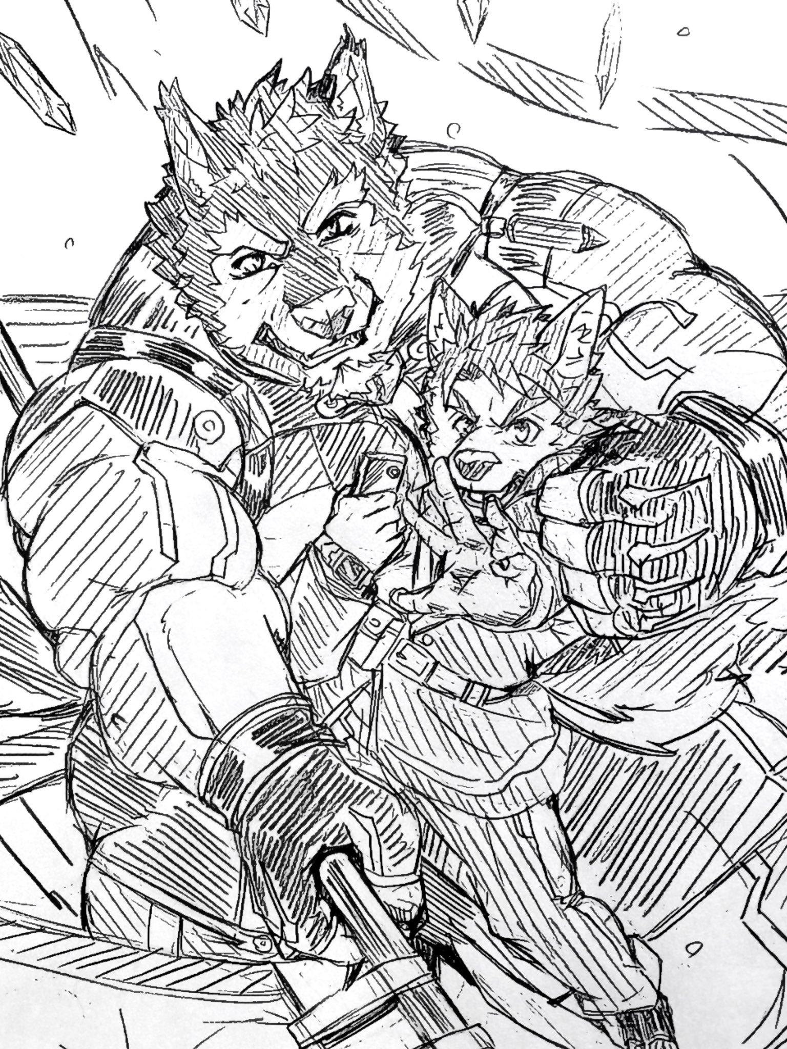 The Big ImageBoard (TBIB) - 3:4 abs anthro canid canine canis dog operator domestic dog duo hi ...