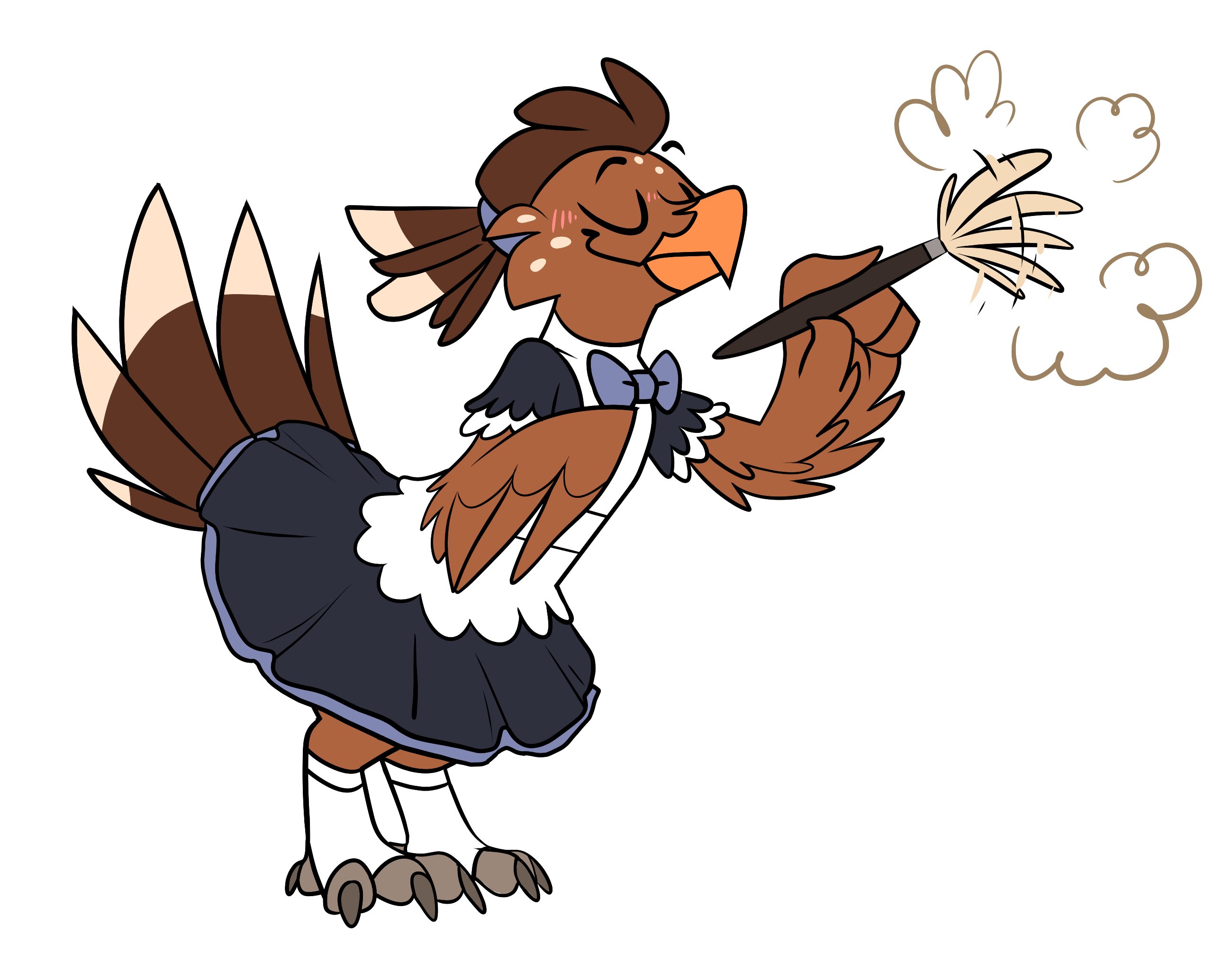 The Big ImageBoard (TBIB) - 4 toes anisodactyl anthro apron avian blush bow tie brown body brown ...